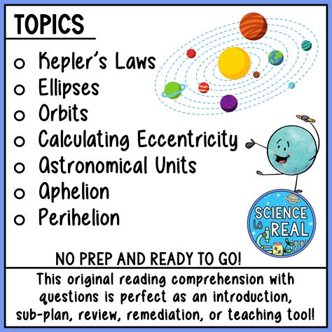 Keplers Laws Reading Comprehension Science Is Real Education