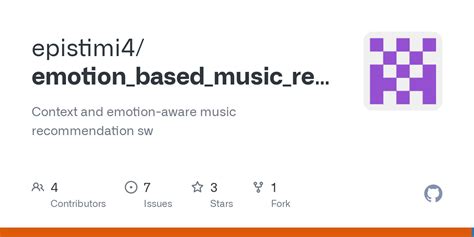 GitHub Epistimi Emotion Based Music Recomendation Context And Emotion Aware Music