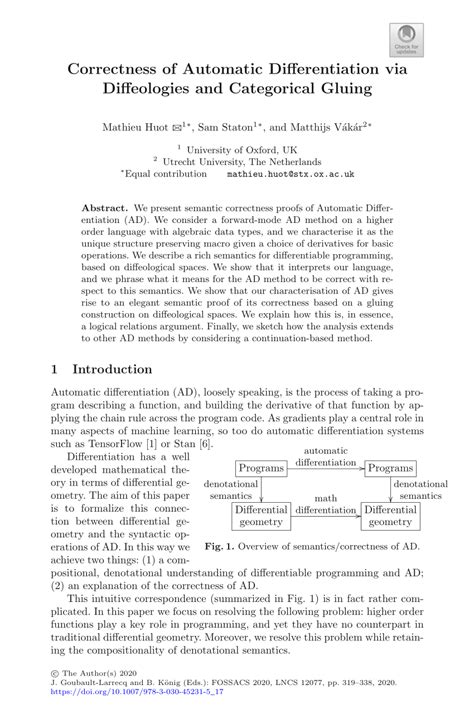 Pdf Correctness Of Automatic Differentiation Via Diffeologies And Categorical Gluing