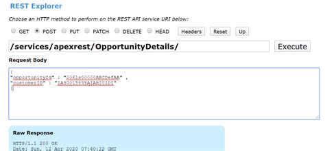 Apex Apexrest Post Testing Using Workbench Salesforce Stack