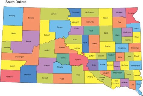 South Dakota Map With Counties