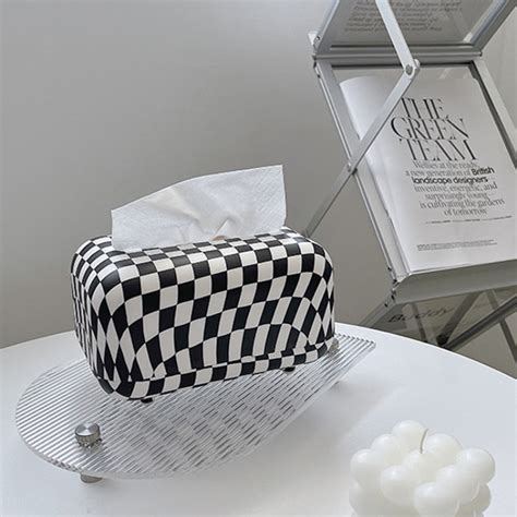 Checkboard Tissue Box Messfree