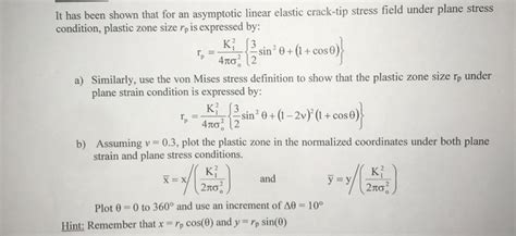 Solved Stress It Has Been Shown That For An Asymptotic