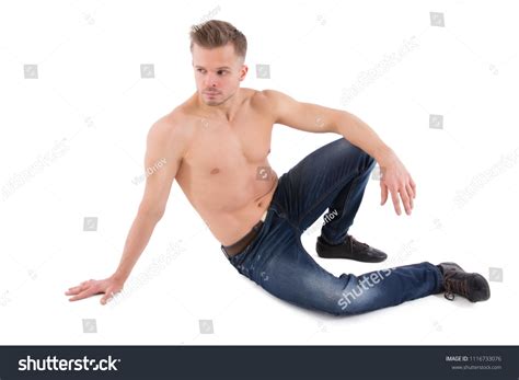Sexy Man Without Shirt White Background Stock Photo 1116733076 Shutterstock