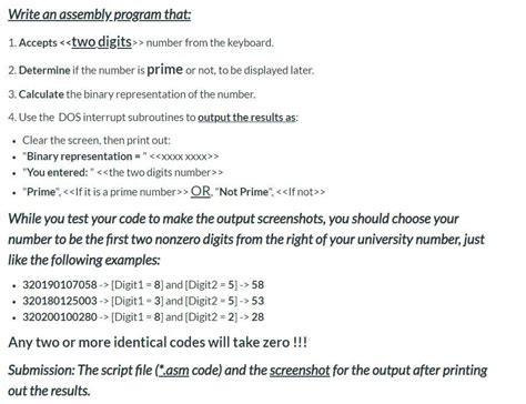 Solved Write An Assembly Program That 1 Accepts Number