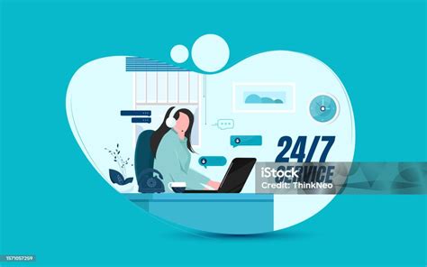 고객 지원 부서 직원이 핫라인 호출을 통해 고객을 돕고 문제를 해결합니다 고객 서비스 담당자에 대한 스톡 벡터 아트 및 기타 이미지 고객 서비스 담당자 배너 표지판