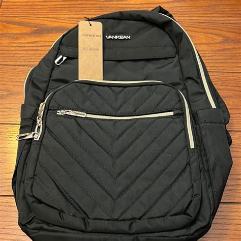 Vankean Bags Nwt Vankean 7 Black Backpack With Gold Zippers Poshmark