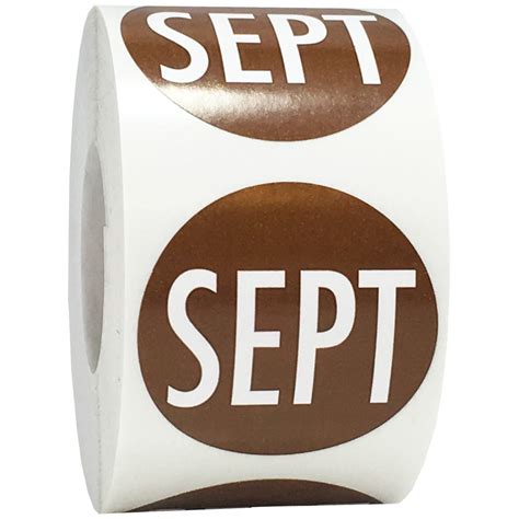 september color coding month stickers 1 5 round