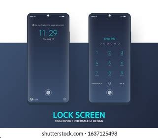 Lock Screen Fingerprint Smartphone Interface Vector Stock Vector Royalty Free