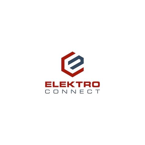 육각형 로고 디자인이 있는 문자 E 및 C 프리미엄 벡터