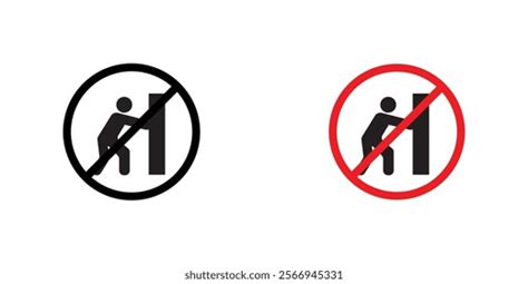 Do Not Push Signs Black Outline Stock Vector Royalty Free 2566758729