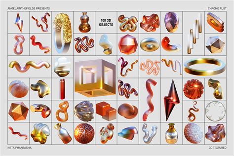 3d Chrome Rust Objects