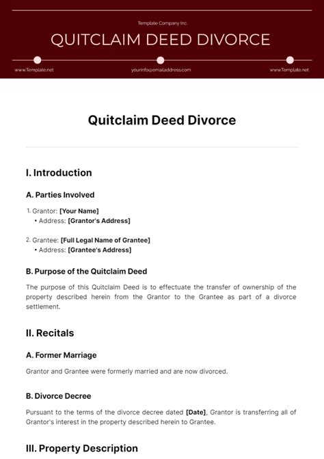 Free Quitclaim Deed Divorce Template To Edit Online