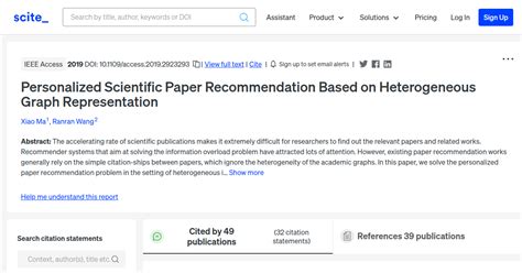 Citation Report Personalized Scientific Paper Recommendation Based On