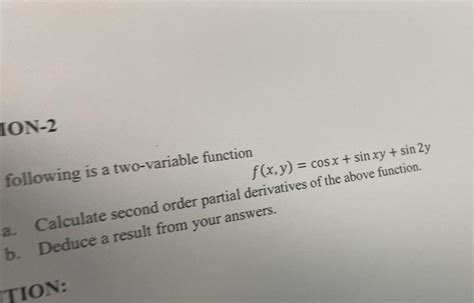 Solved Ion 2 Following Is A Two Variable Function Fxy