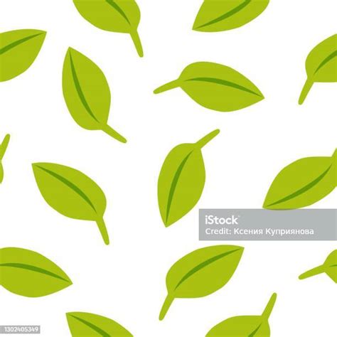 녹색 잎이 있는 매끄러운 패턴 흰색 배경입니다 가을 봄 또는 여름 자연과 생태학 포장 설계 및 포장지용 벽지 스크랩북 섬유 및 엽서용 0명에 대한 스톡 벡터 아트 및 기타