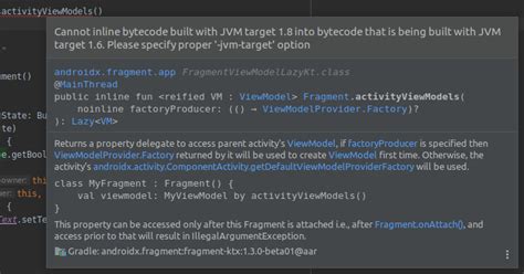 Fixing The “cannot Inline Bytecode Built With Jvm Target 18
