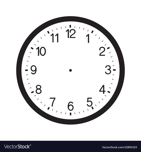 Clock Face Blank Isolated On White Background Vector Image