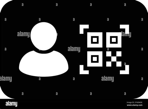 Digital Id Icon Avatar With Qr Code For Bio Metric Identity In Vector Male User Person Profile