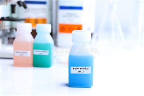 Buffer Solution In Glass Chemical In The Laboratory And Industry Stock Photo Image Of