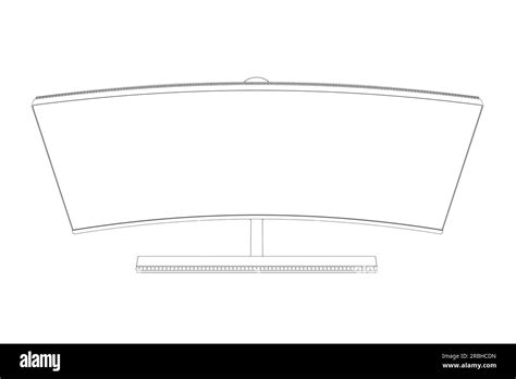 outline of modern thin frame display computer monitor vector