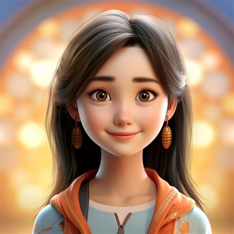 Premium Photo 3d Rendering Of Cartoon Like Asian Girl