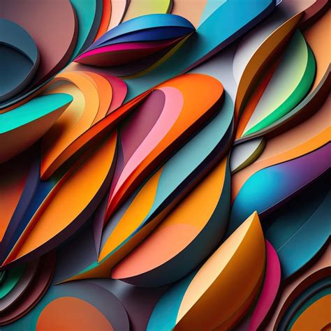 premium ai image multicolored layered shapes background