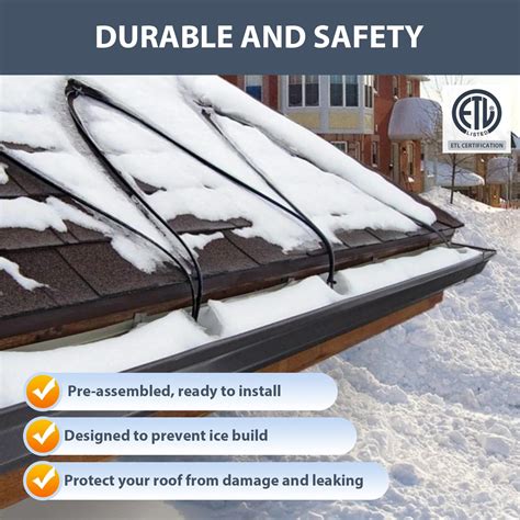 Jhsf1 Self Regulating Pre Assembled Heating Cable 50 Feet 120v Roof Deicing And