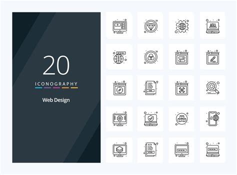 20 Web Design Outline Icon For Presentation 19746292 Vector Art At Vecteezy