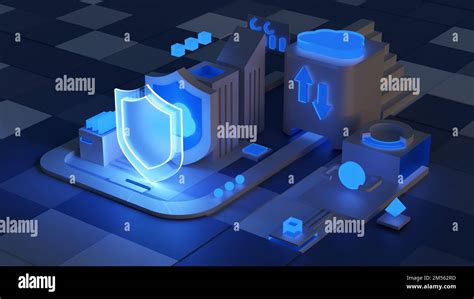 Cloud Storage For Downloading An Isometric A Digital Service Or Application With Data