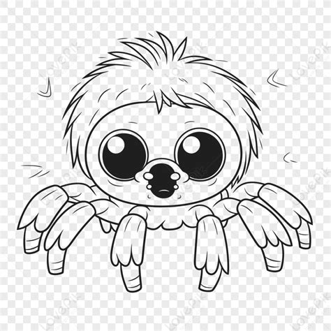 큰 다리 개요 스케치 드로잉과 재미 찾고 새끼 고양이 만화 거미 색칠 페이지 벡터안경라인 아트 Png 일러스트 무료 다운로드