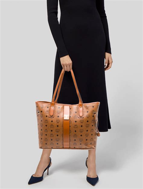 Mcm Monogram Tote Brown Totes Handbags W3066057 The Realreal