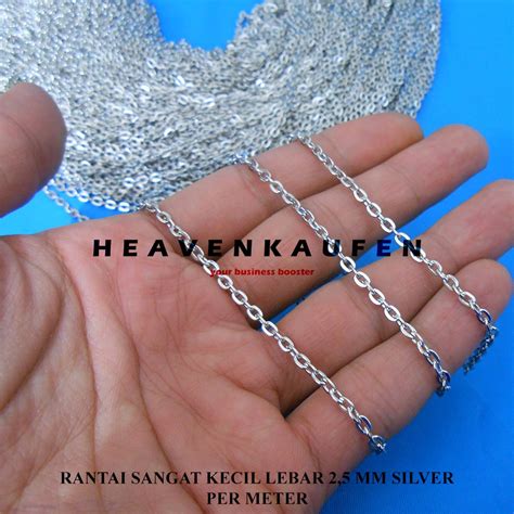 Jual Rantai Sangat Kecil Lebar 2 5 Mm Warna Silver Untuk Rantai Craft Dll Harga Per Meter