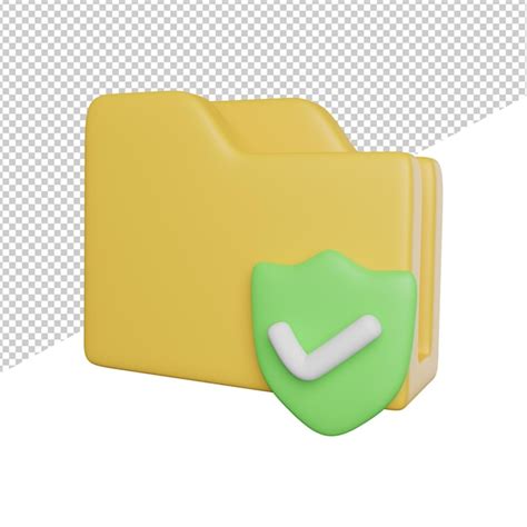Premium Psd Safe Folder File Side View 3d Rendering Icon Illustration