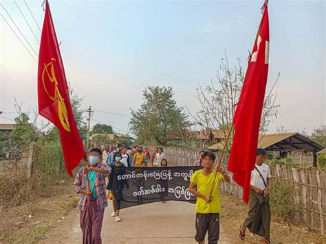 လက်ပံတောင်းတောင်ဒေသ လူထု သပိတ် စစ်ကြောင်းက ဖက်ဆစ် စစ်တပ် တော်လှန်ရေး ခ