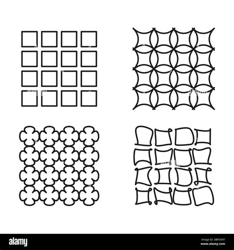 Grid Abstract Patterns Geometric Linear Shapes Four Texture Samples Vector Optical Elements