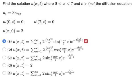 solved find the solution u x t where 0