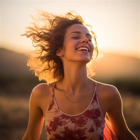 Premium Photo Portrait Of A Beautiful Young Woman With Long Brown