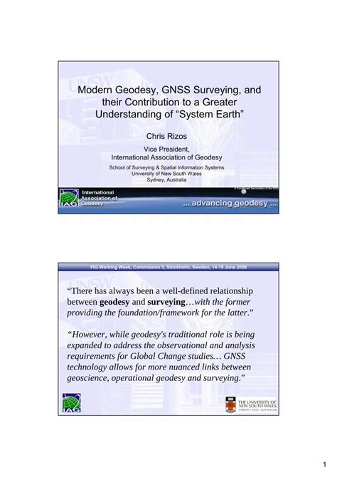 Pdf Modern Geodesy Gnss Surveying And Their Contribution To