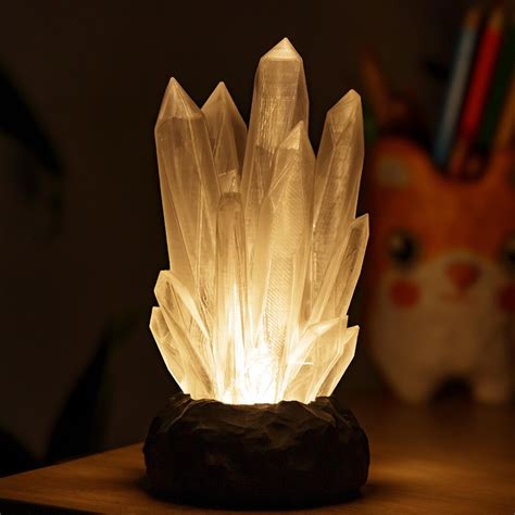 Colored Night Lamp Led Crystal Lamp 3d Printed 12 Colors Etsy