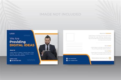 기업 및 디지털 비즈니스 마케팅 엽서 템플릿 디자인 프리미엄 벡터