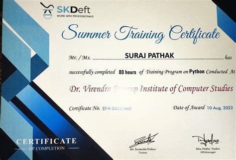 Python Training Certificate Suraj Pathak