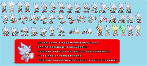 Preview Hyper Sonic Sprites By Darknessx4 On Deviantart