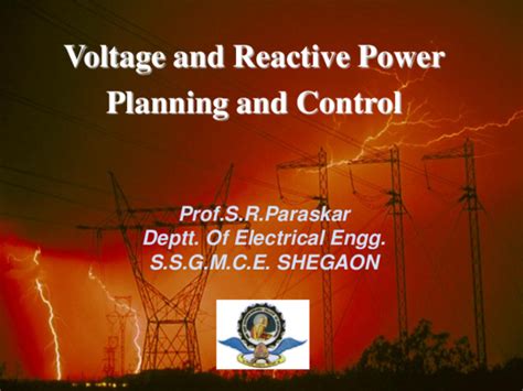 Pdf Voltage And Reactive Power Planning And Control