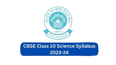 Cbse Class 10 Science Syllabus 2023 24 Download New Curriculum Pdf Cbse Digital Edu