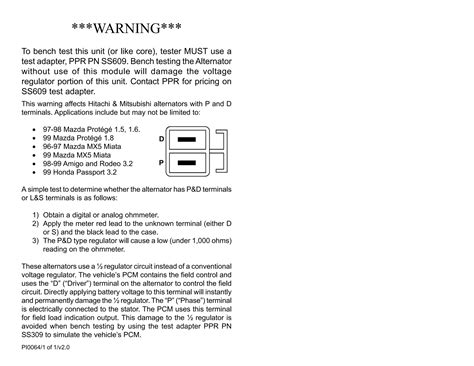 Alternator P D Ecm Controller Alternator Test P0064 Pdf