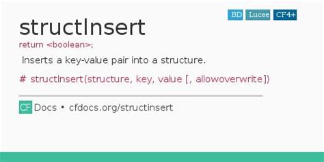 structinsert code examples and cfml documentation