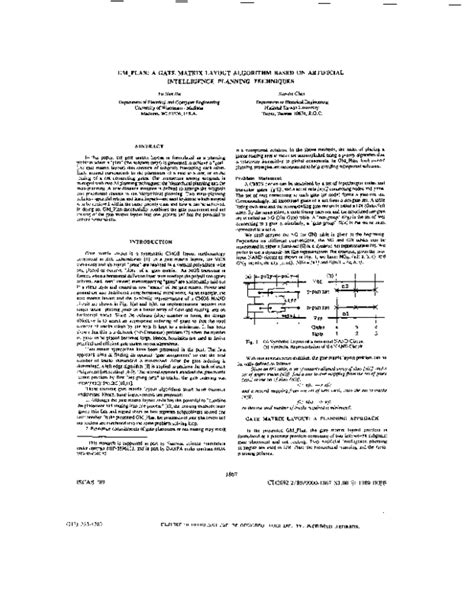 Pdf Gm Plan A Gate Matrix Layout Algorithm Based On Artificial