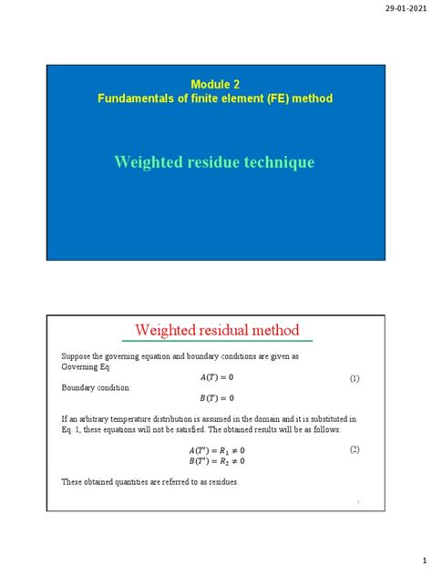 week 3 ii weighted residual method pdf function mathematics