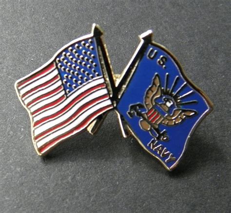 Us Navy Usn Small Combo Usa Wavy Flag Military Lapel Pin Badge 78 Inch